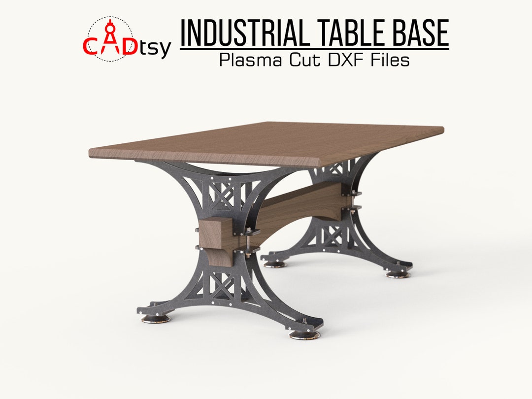 Table Leg Base DXF Plasma Cutting CNC Files Industrial Style Laser Cut ...