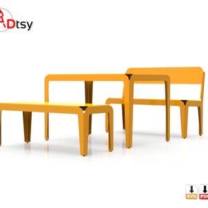 Metal Furniture DXF Laser Plasma Cutting Bundle. Table and Bench CNC ...
