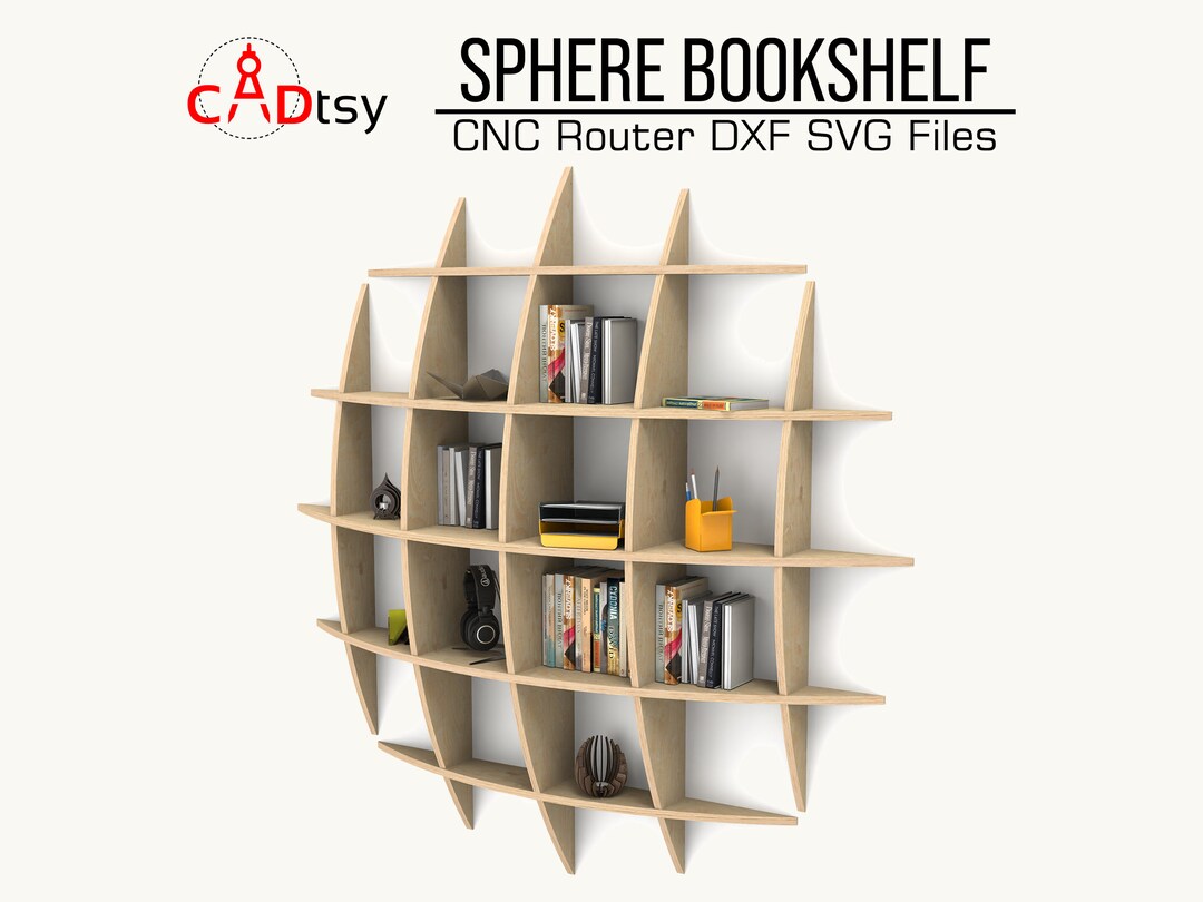 Small Book Shelf DXF CNC Router Files. Parametric Floating Shelf SVG ...