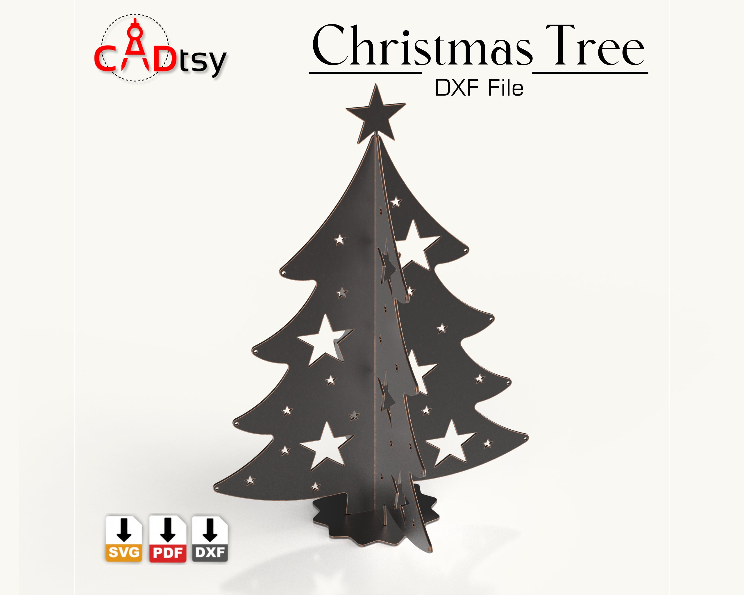 Christmas Tree CNC Laser Cutting DXF / SVG File, Metal Decoration ...