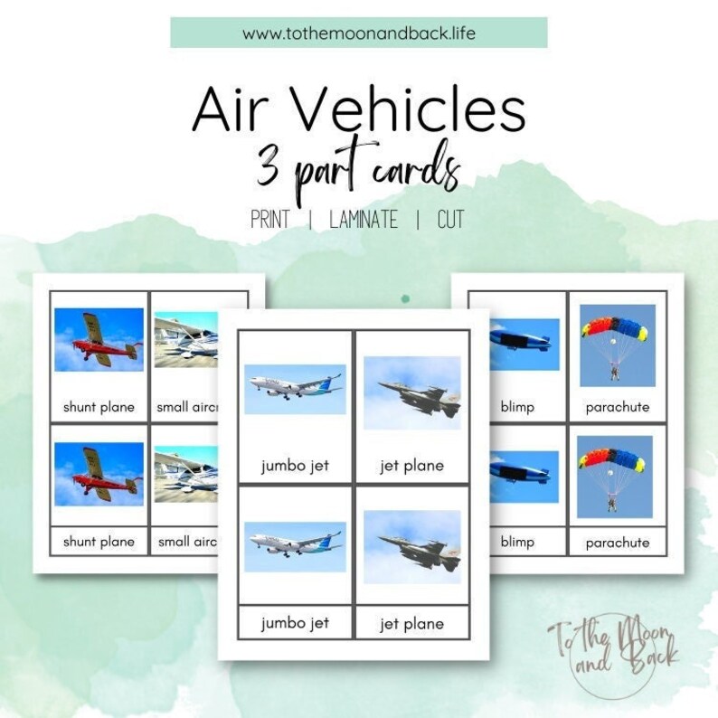Air Vehicle 3 Part Cards - Etsy