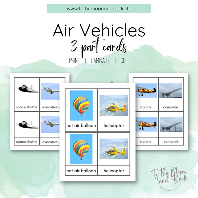 Air Vehicle 3 Part Cards - Etsy
