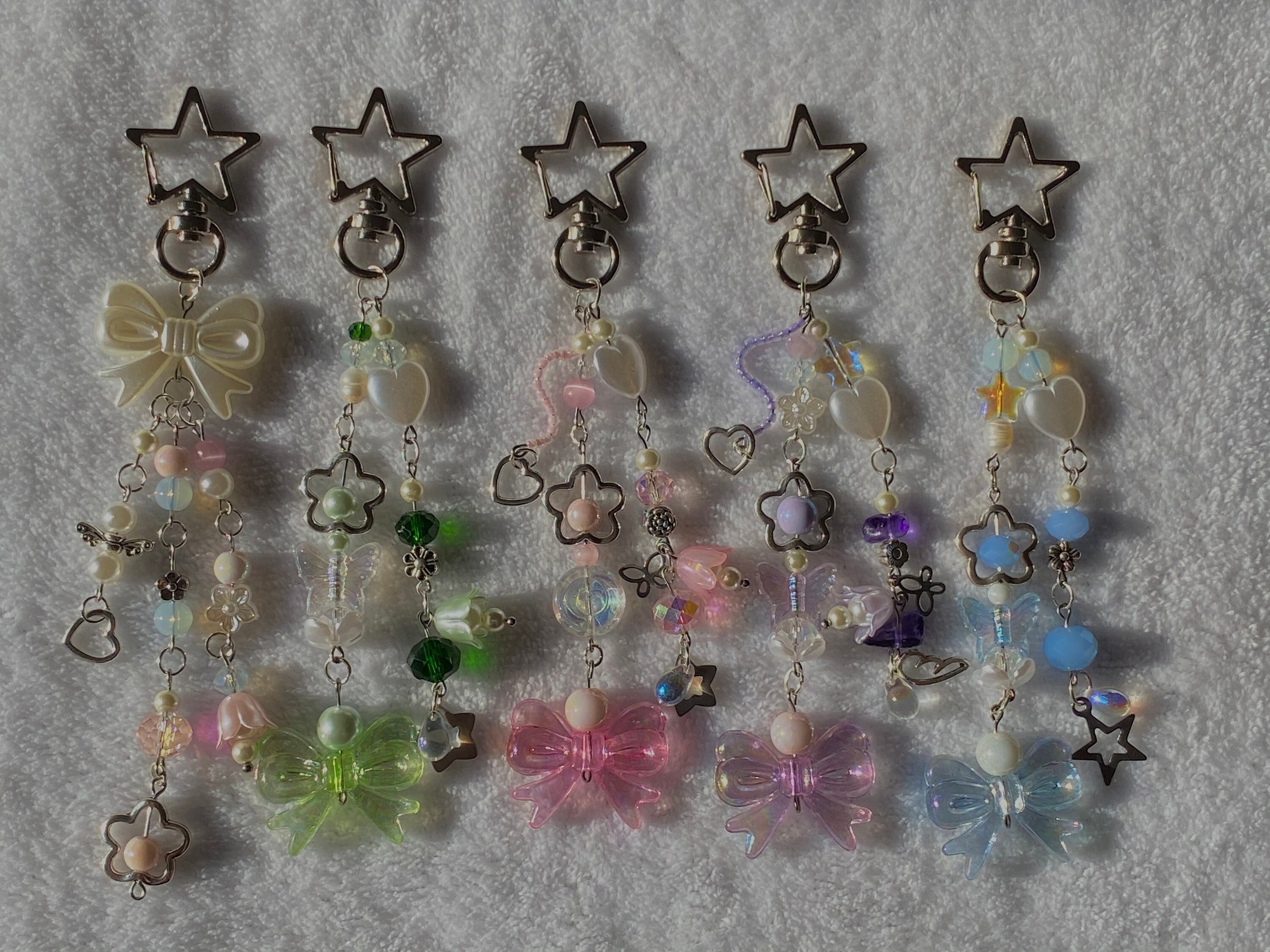 Bow Y2k Star Keychains - Etsy
