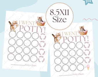 Kitten Potty Chart, Kitty Potty Chart, Cat Potty Chart, Potty Training ...