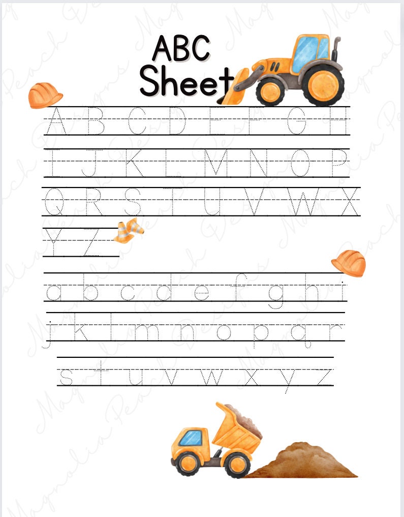 ABC Practice Sheet Alphabet Tracing Page, Abc Writing Bundle, Tracing ...
