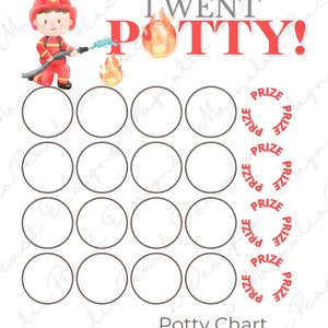 Fireman Potty Training Reward Chart (digital Download) - Etsy