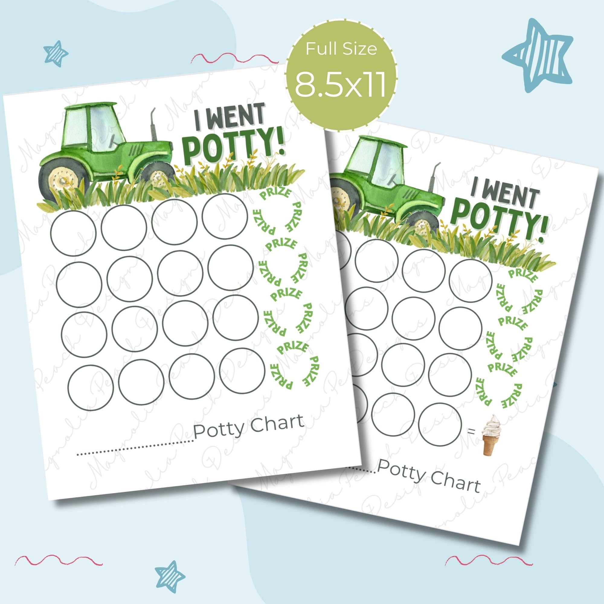 Tractor Potty Chart - Etsy