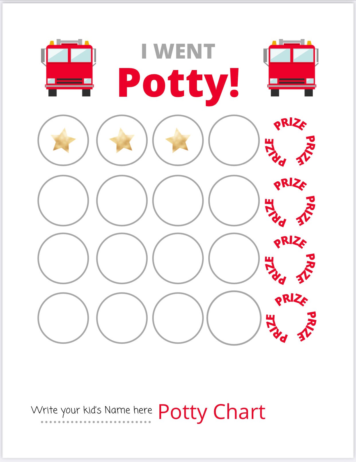 Tabla de entrenamiento para ir al baño imprimible | Etsy