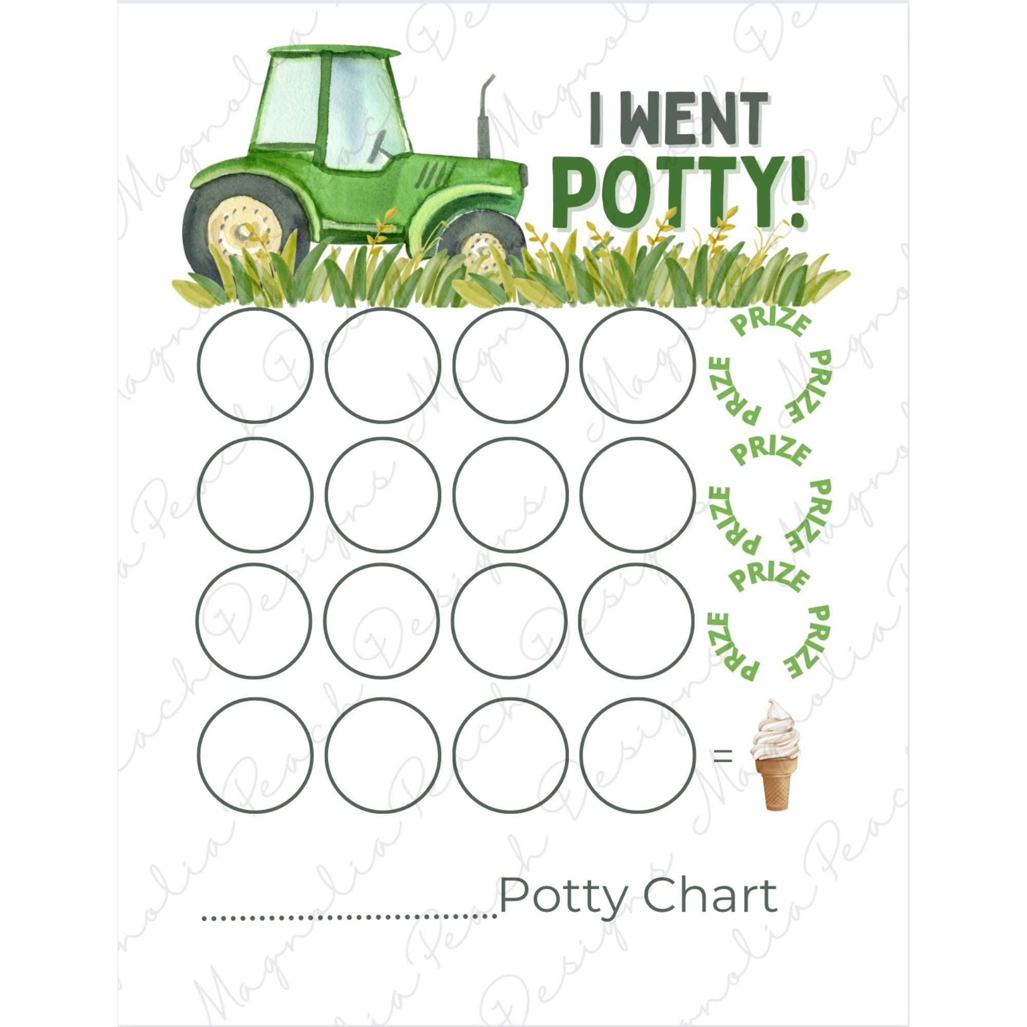 Tractor Potty Chart - Etsy