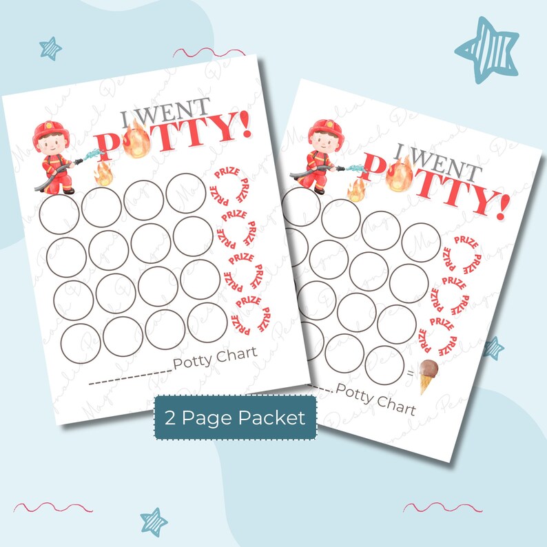 Fireman Potty Chart | Reward Chart, Potty Chart, Potty Training - Etsy