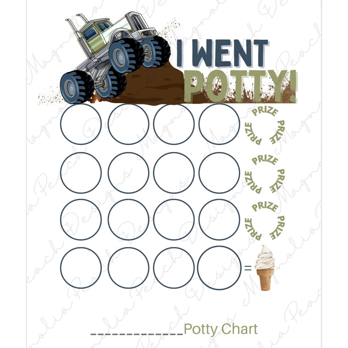 Monster Truck Potty Training Reward Chart (digital Download) - Etsy