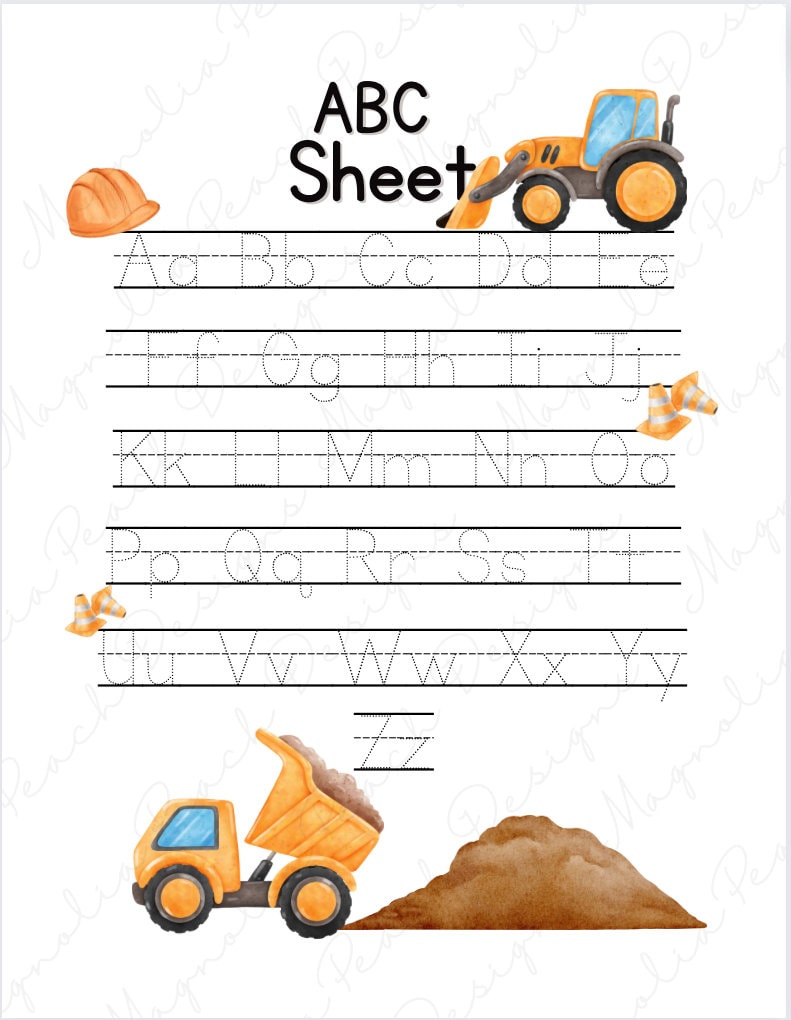 ABC Practice Sheet Alphabet Tracing Page, Abc Writing Bundle, Tracing ...