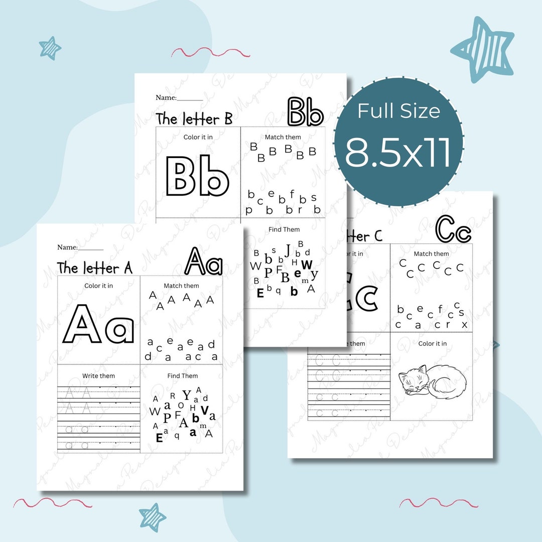 Alphabet Activity Packet ABC, Writing Skills Packet, Montessori ...