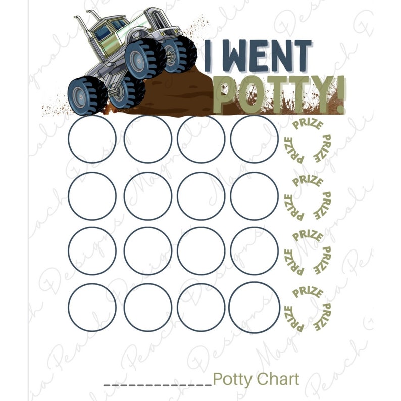 Monster Truck Potty Training Reward Chart (digital Download) - Etsy