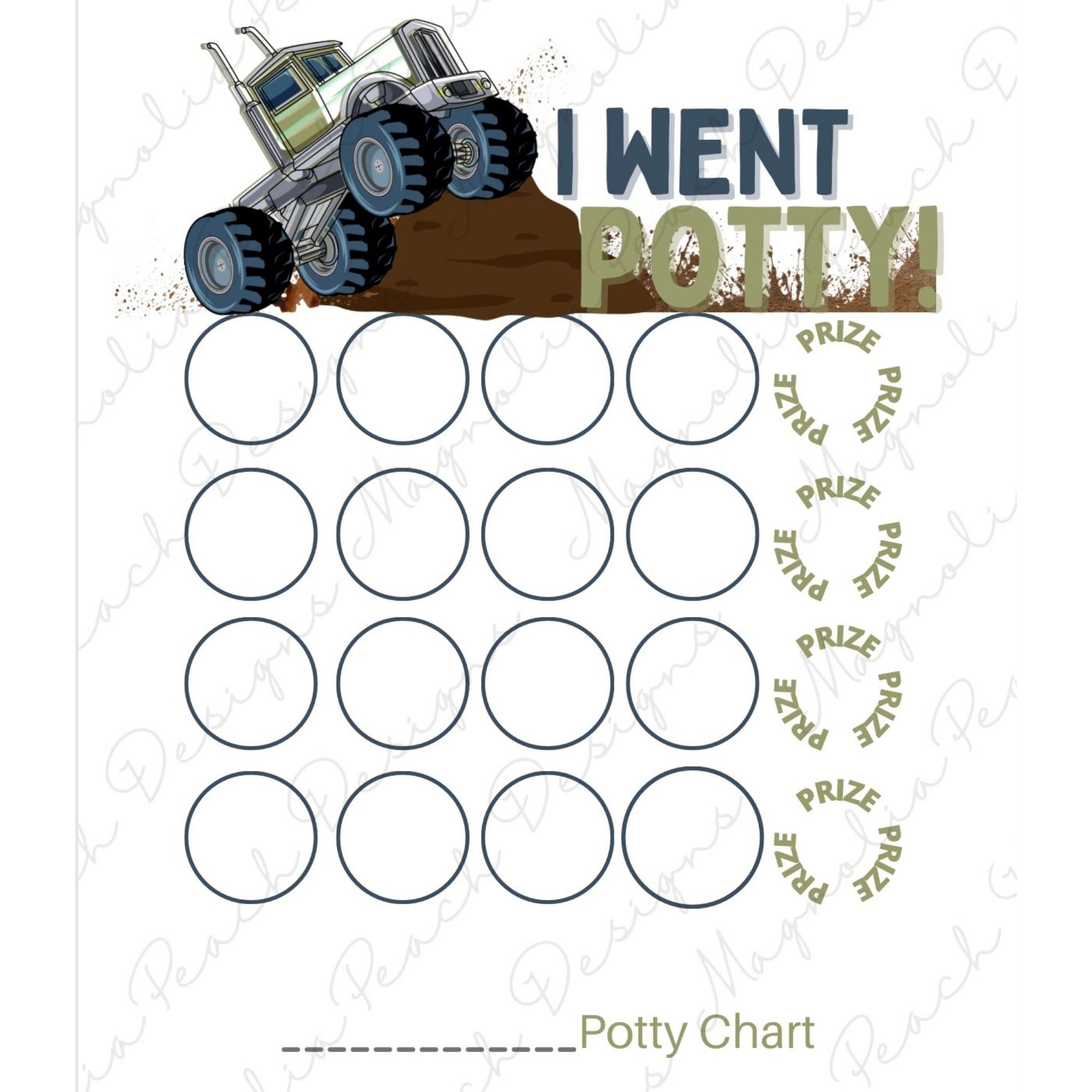 Monster Truck Potty Chart | Reward Chart, Potty Training, Toilet ...