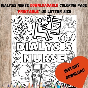 Dialysis Nurse Coloring Page - Etsy