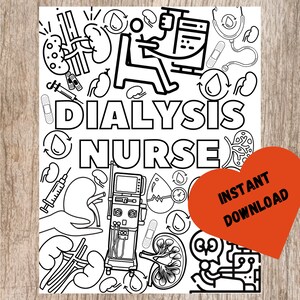 Dialysis Nurse Coloring Page - Etsy