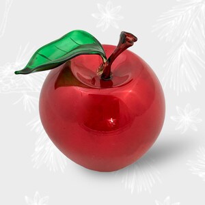 Red Apple, Handmade Glass Christmas Ornament, Collector's Bauble, Blown ...