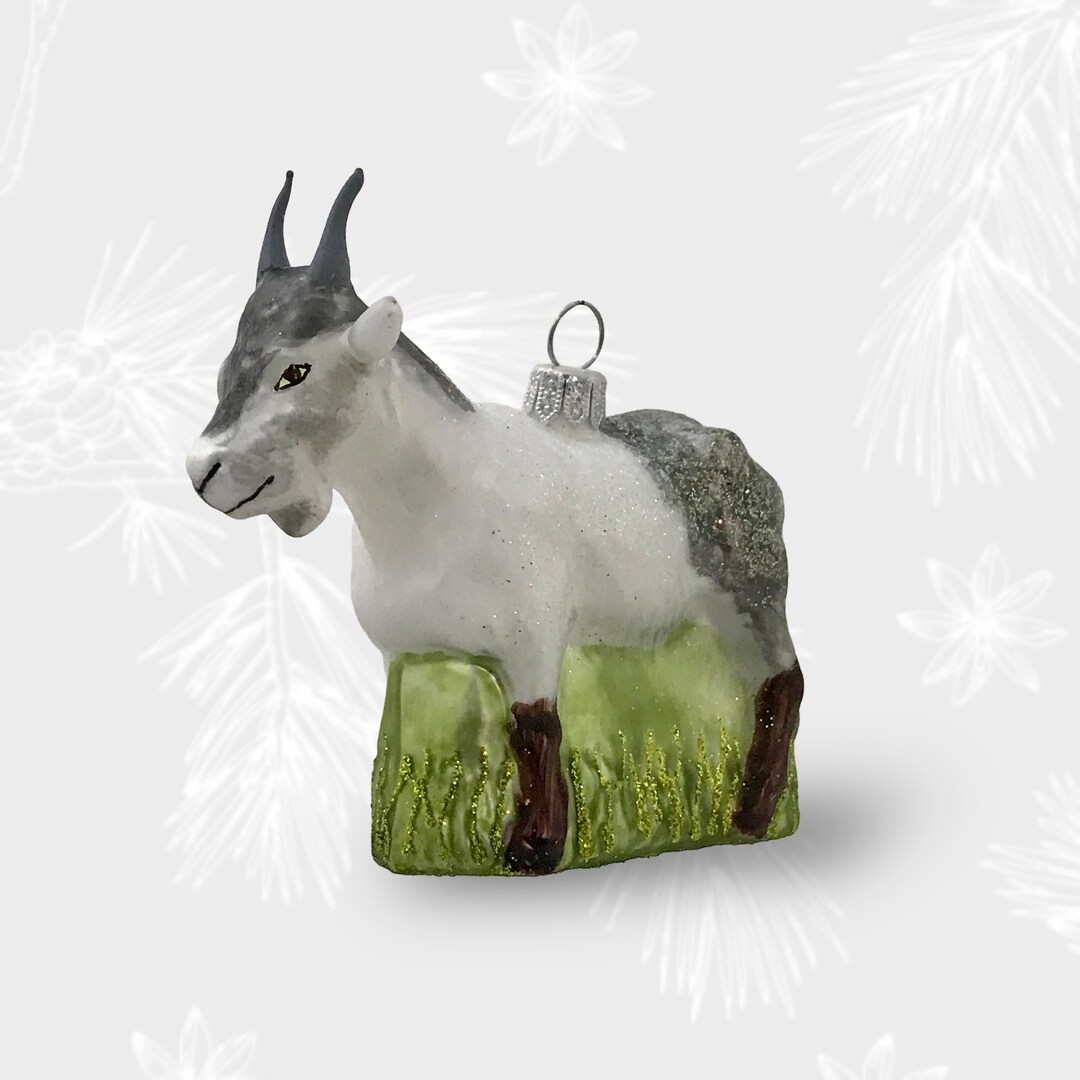 Goat Christmas Ornament, Collectible Bauble, Blown Glass Ornaments ...