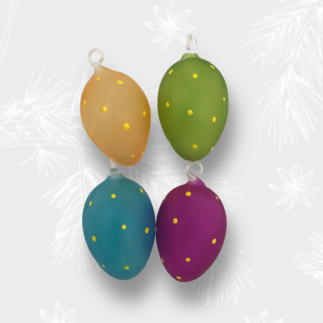 Blown Glass Easter Egg, Handmade Glass Egg, Set of 4 - Spring ...