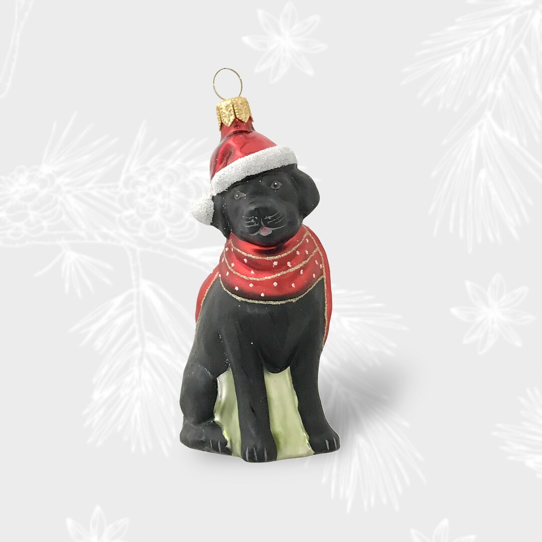 Labrador Retriever Dog in a Hat and Scarf, Christmas Ornament, Bauble ...
