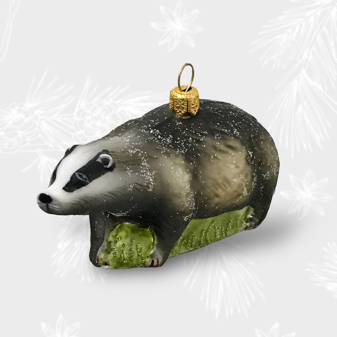 Badger, Christmas Ornament, Collectible Bauble, Blown Glass Ornaments ...