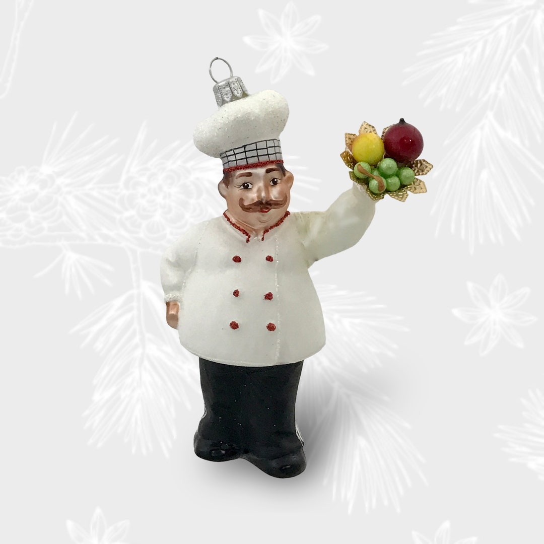 Chef Cook, Christmas Ornament, Collectible Bauble, Blown Glass ...