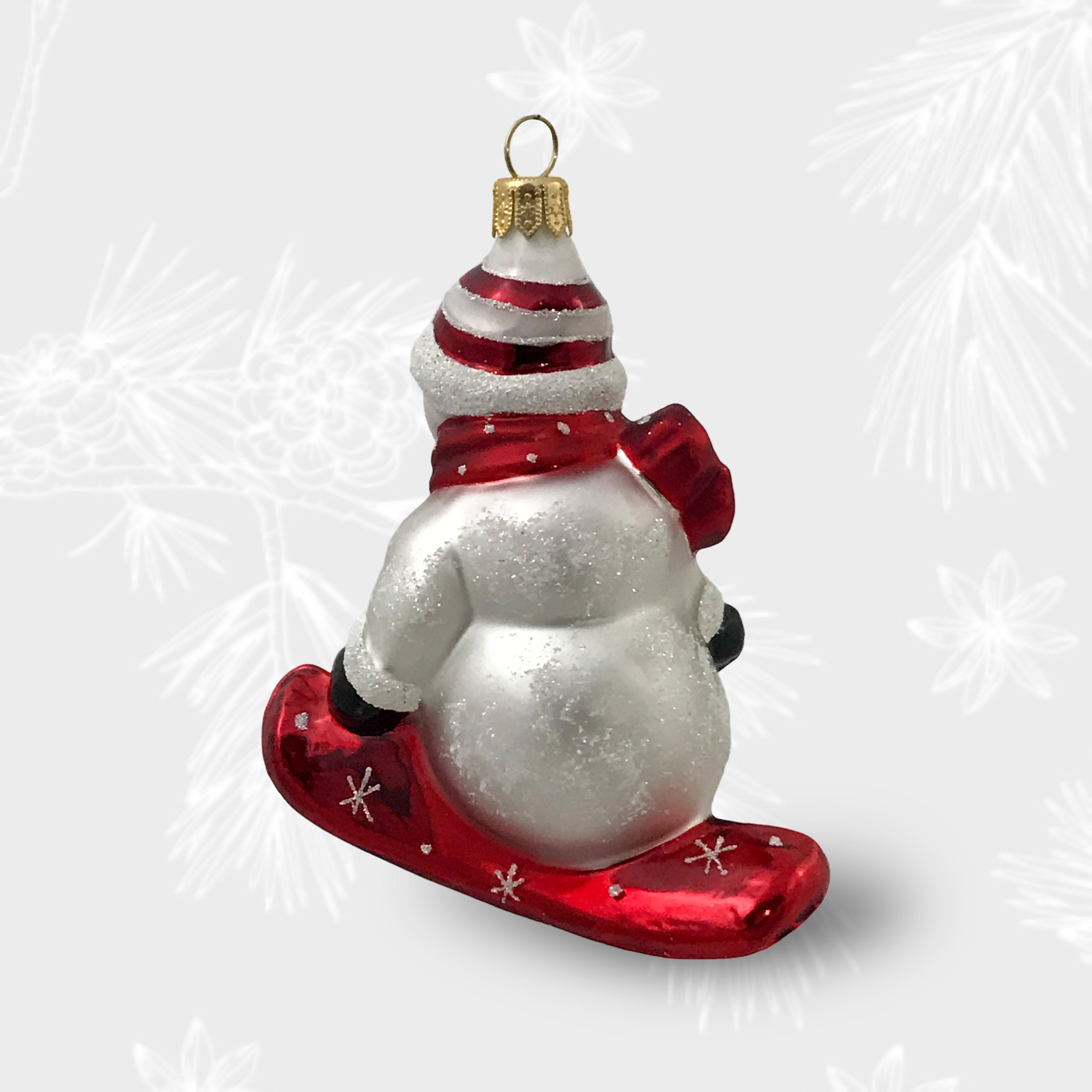 Snowman on Snowboard Christmas Ornament Collectible Bauble - Etsy