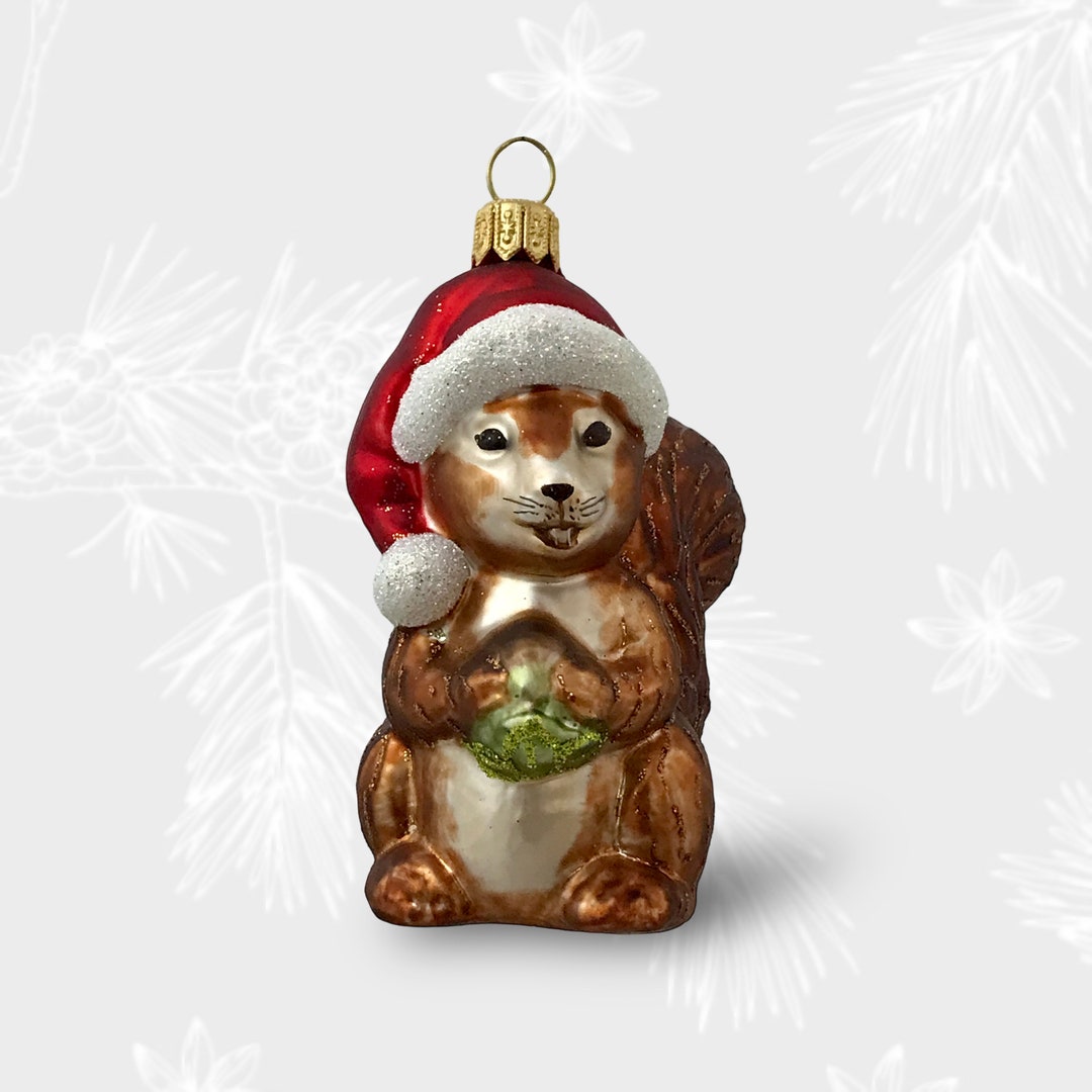 Squirrel Christmas Ornament, Collectible Bauble, Blown Glass Ornaments ...