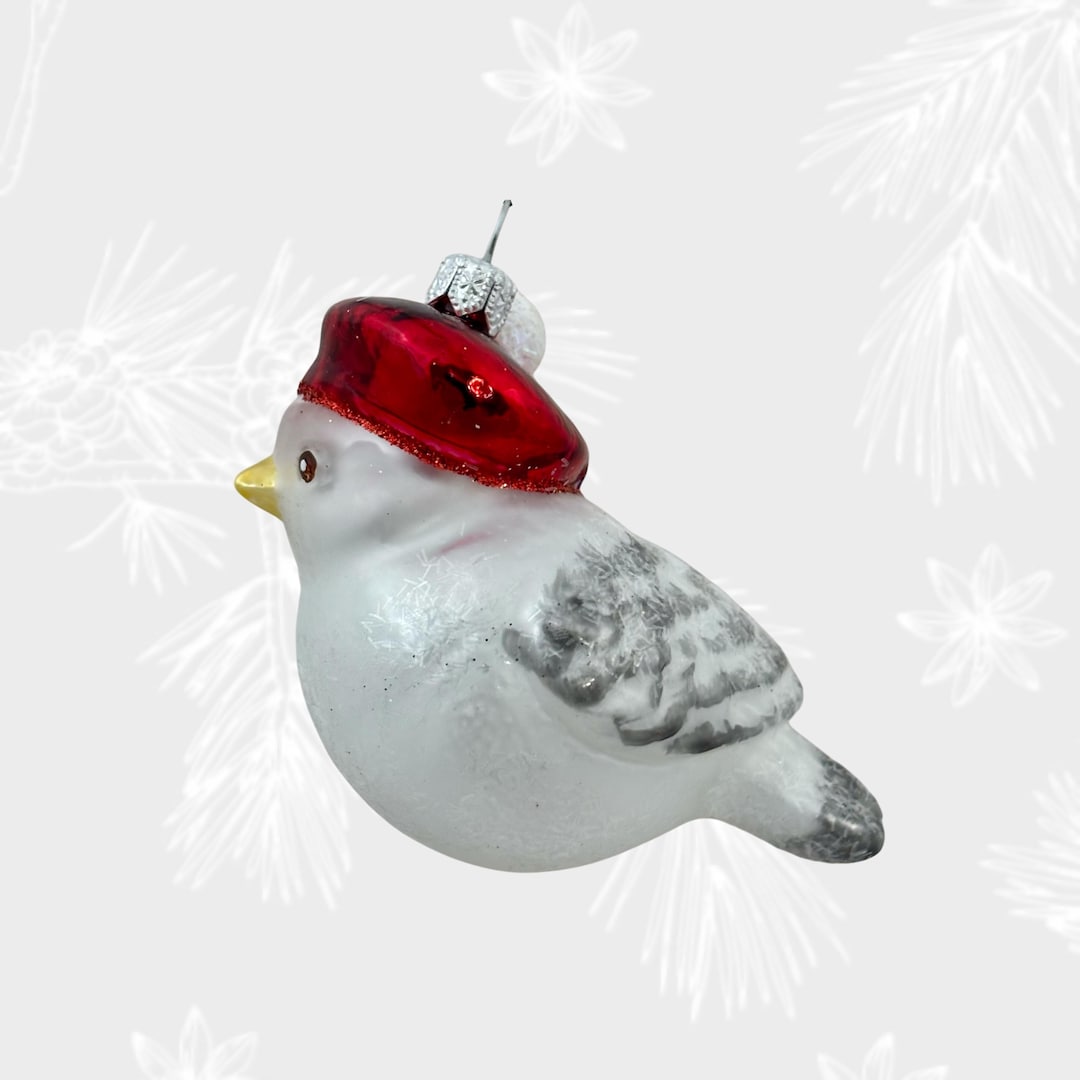 Peace Dove in Beret, Pigeon, Christmas Ornament, Collectible Bauble ...