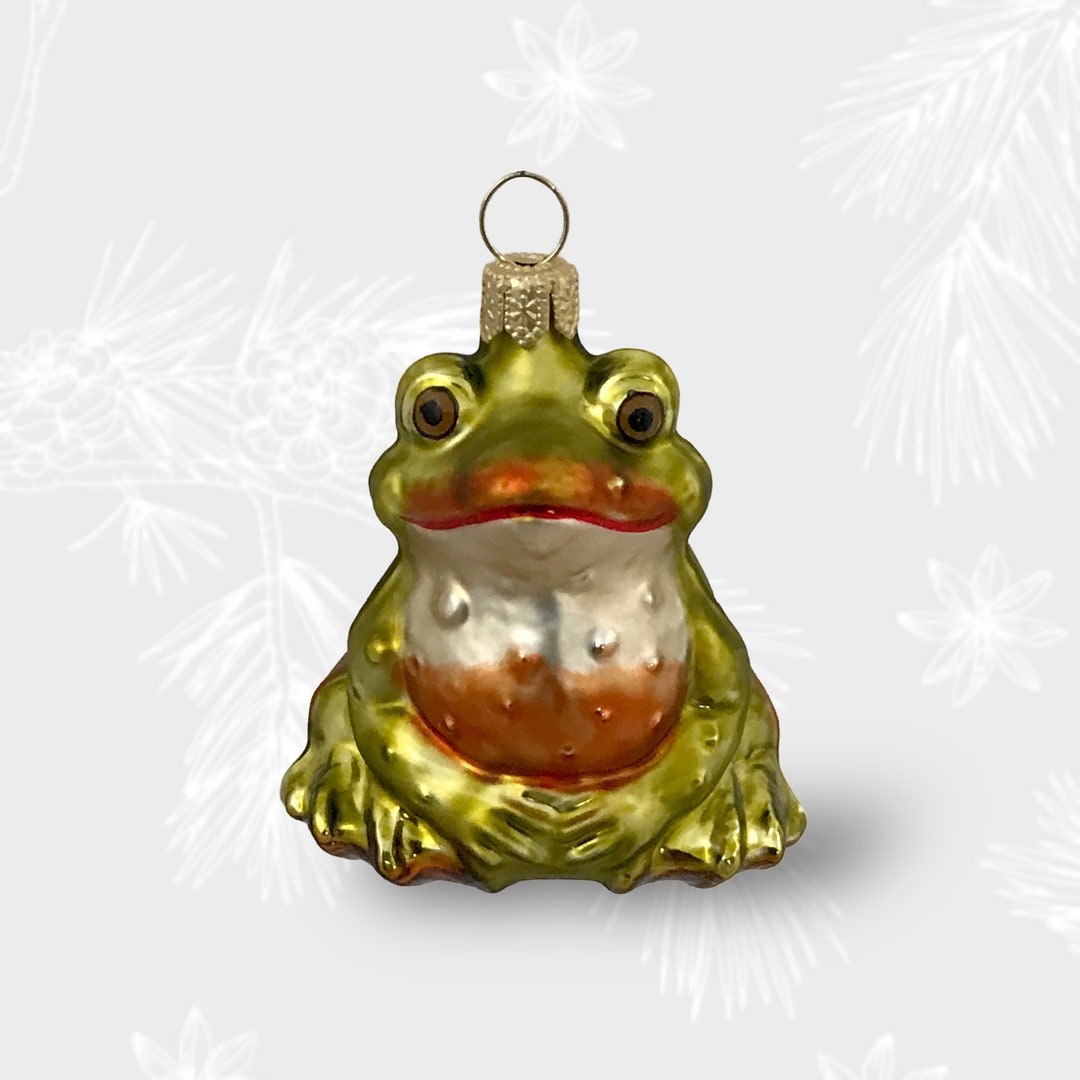 Frog, Frog Christmas Ornament, Collectible Bauble, Blown Glass ...