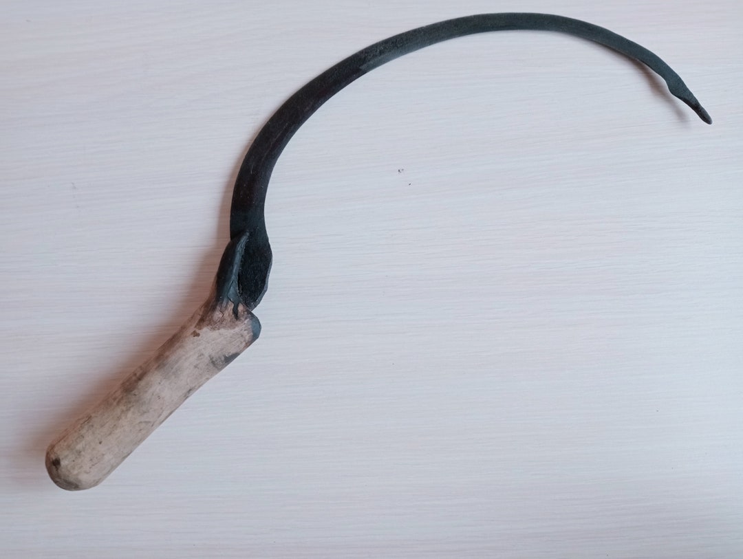 Antique Sickle Scythe Vtg Soviet Iron Blade Hook Garden Hand Tool Crop ...