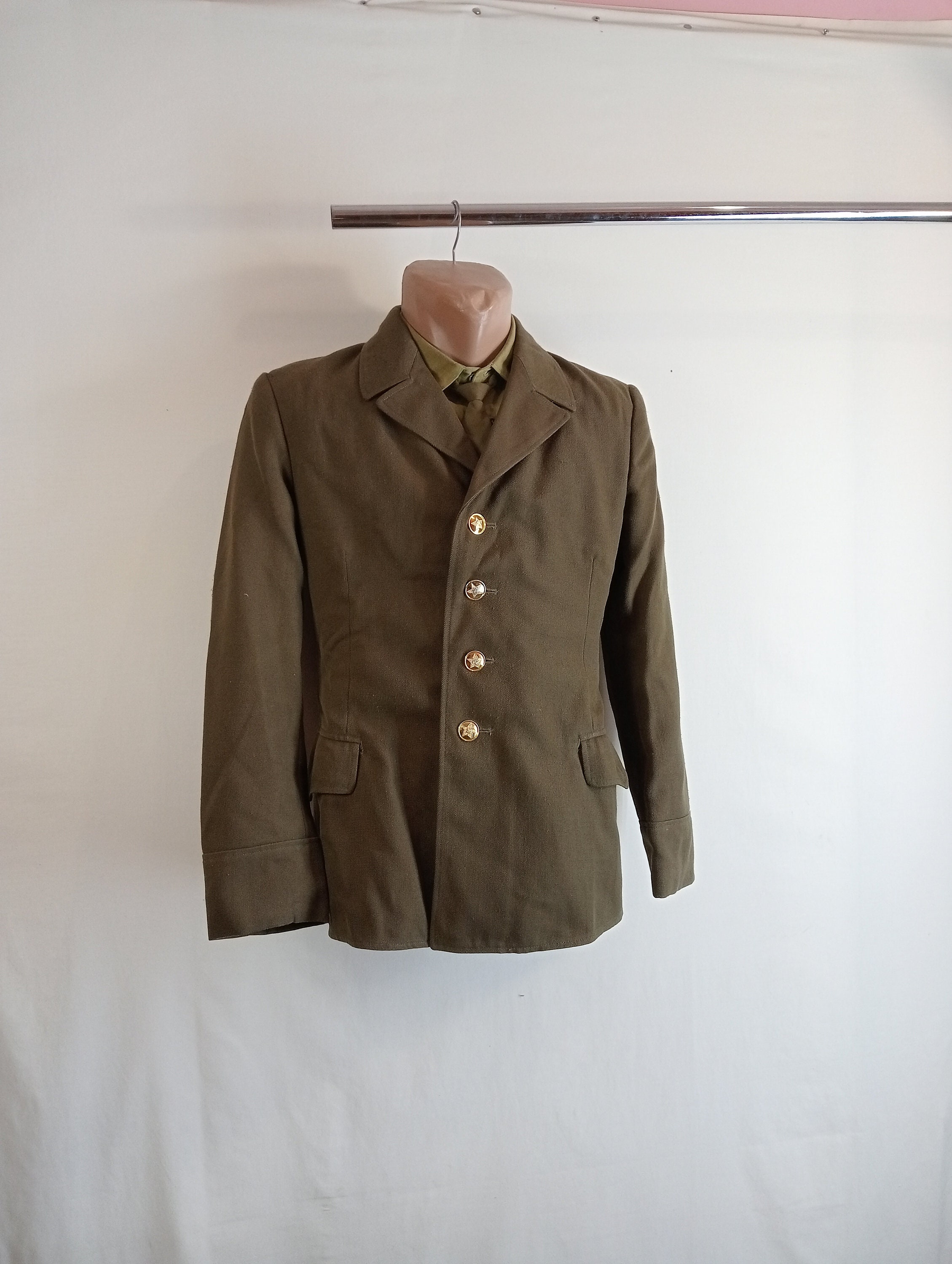 Soviet Military Jacket Officer USSR Army Soldier Uniform Original Shirt ...