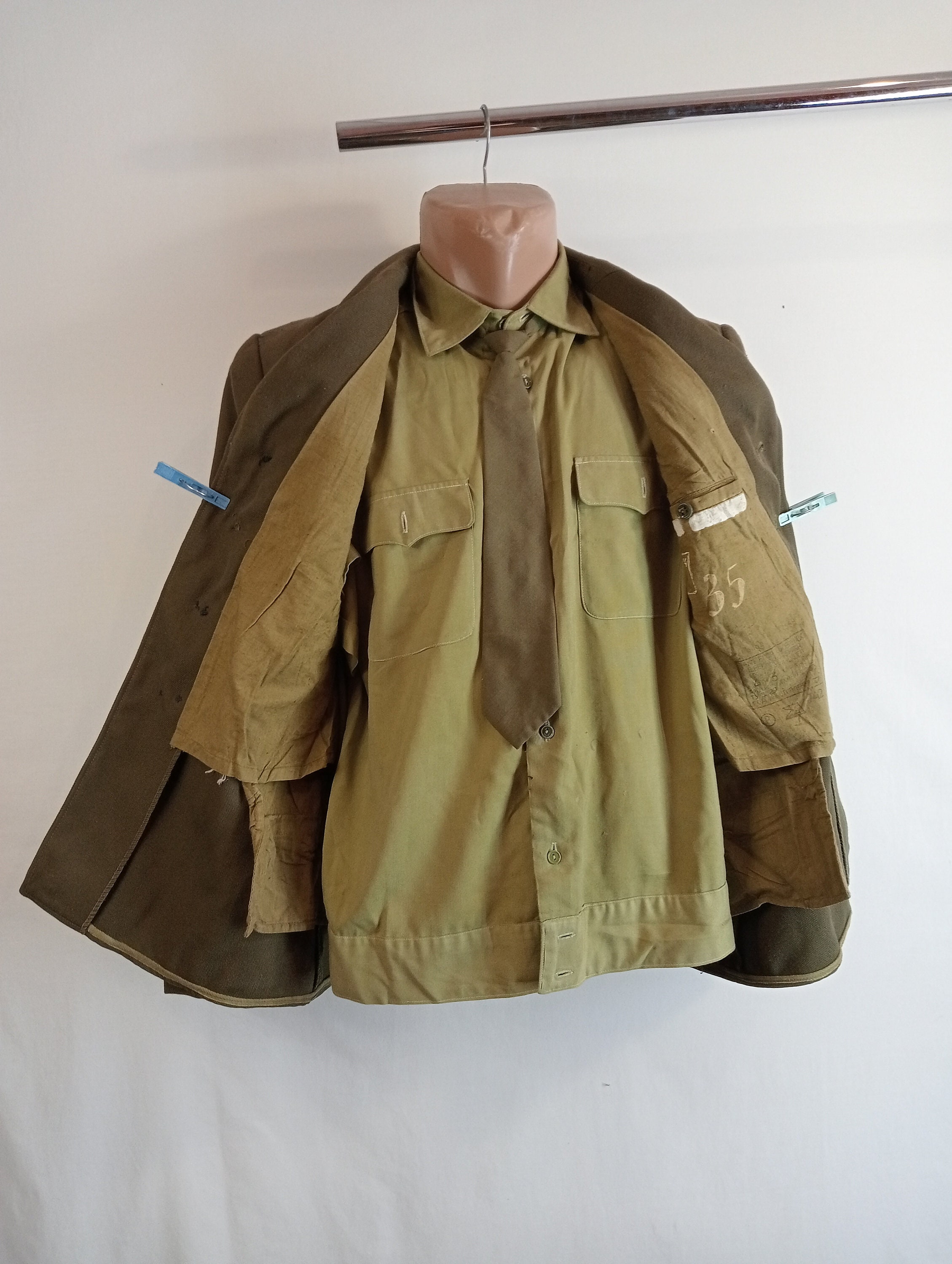 Soviet Military Jacket Officer USSR Army Soldier Uniform Original Shirt ...