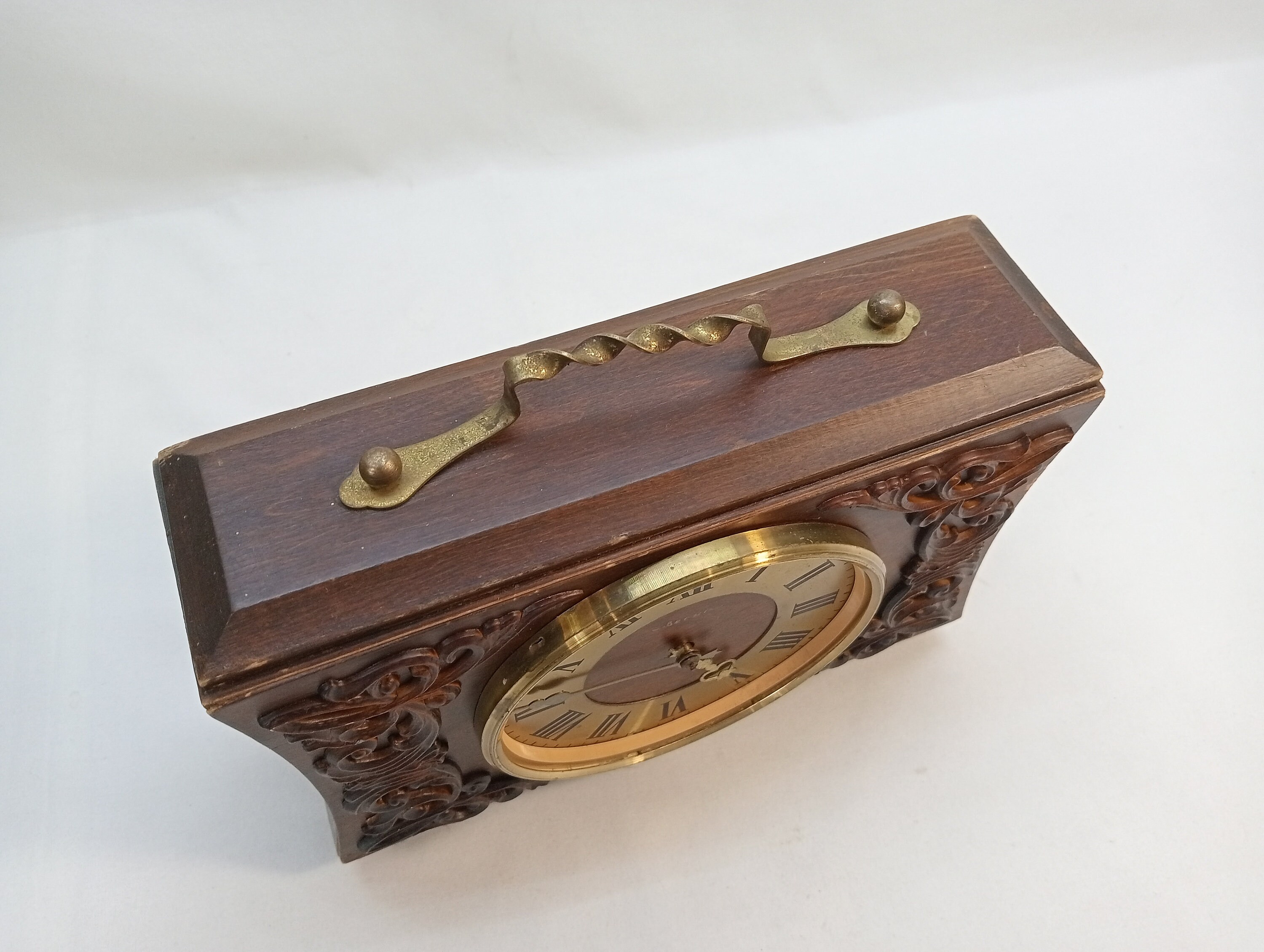 Wooden Mantel Clock Vesna Retro Clocks USSR Soviet Rare Decorative Wood ...