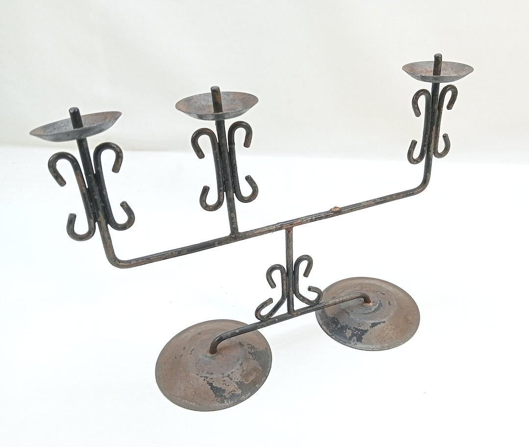 Candlestick Soviet Metal Candle Holder Decorative USSR Home Decor Old ...