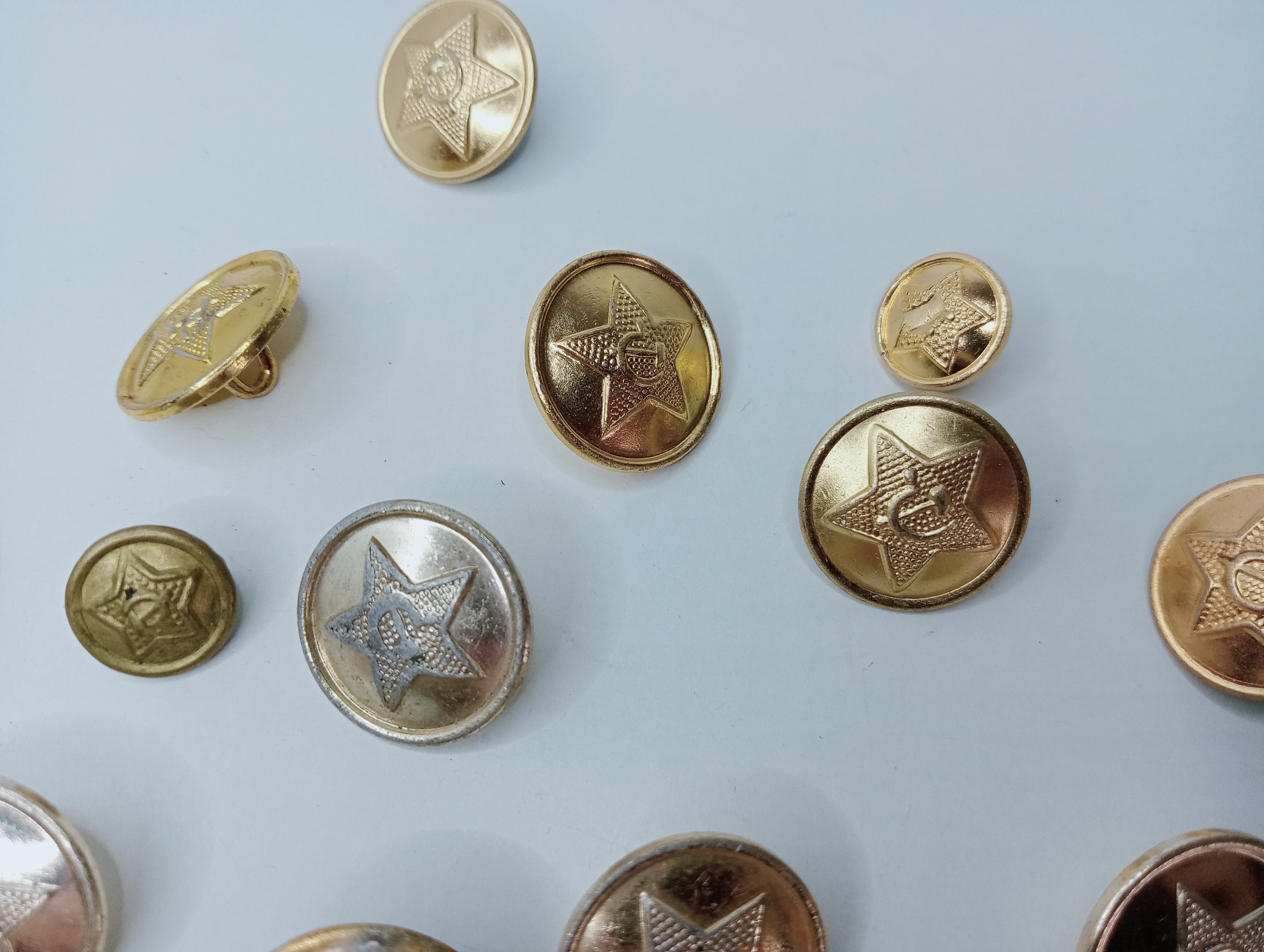Soviet Officer Buttons Uniform Vintage Military Original Collectible ...