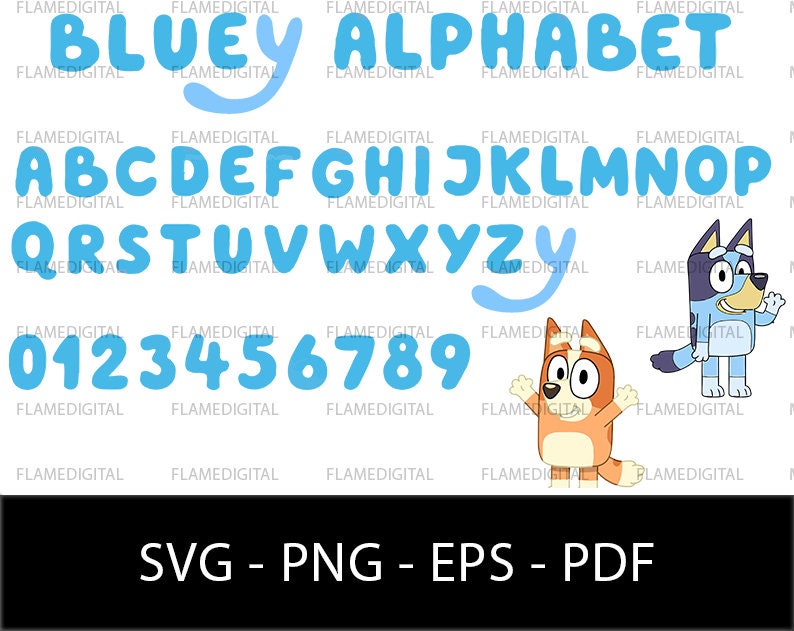 Bluey Alphabet svg bluey svg bluey font bluey cutfile | Etsy