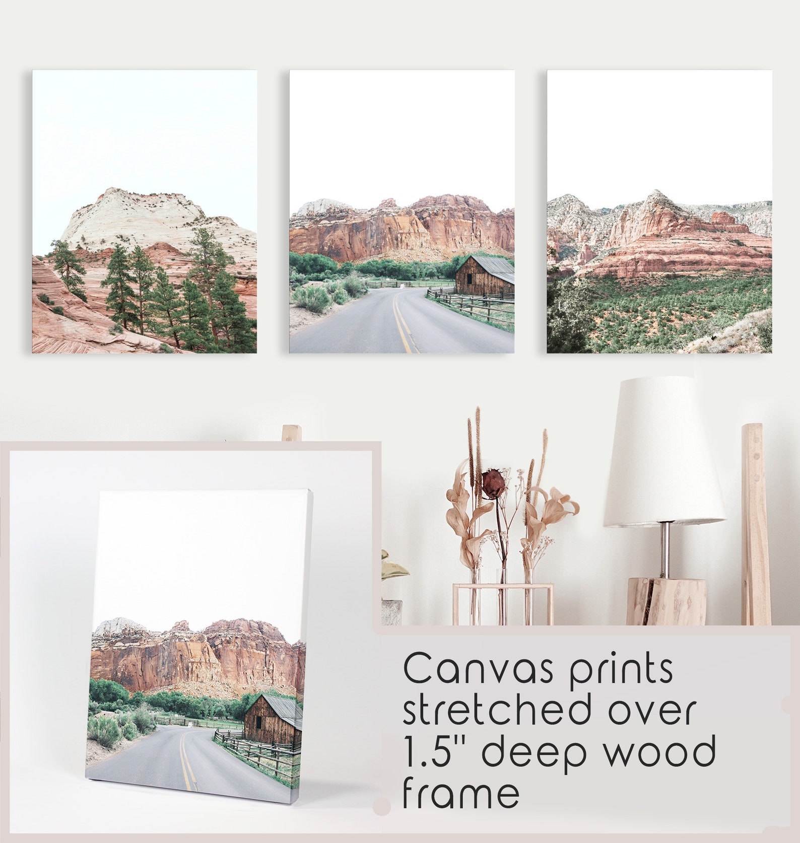 Desert Set of 3 Travel Boho Poster Desert Triptych - Etsy