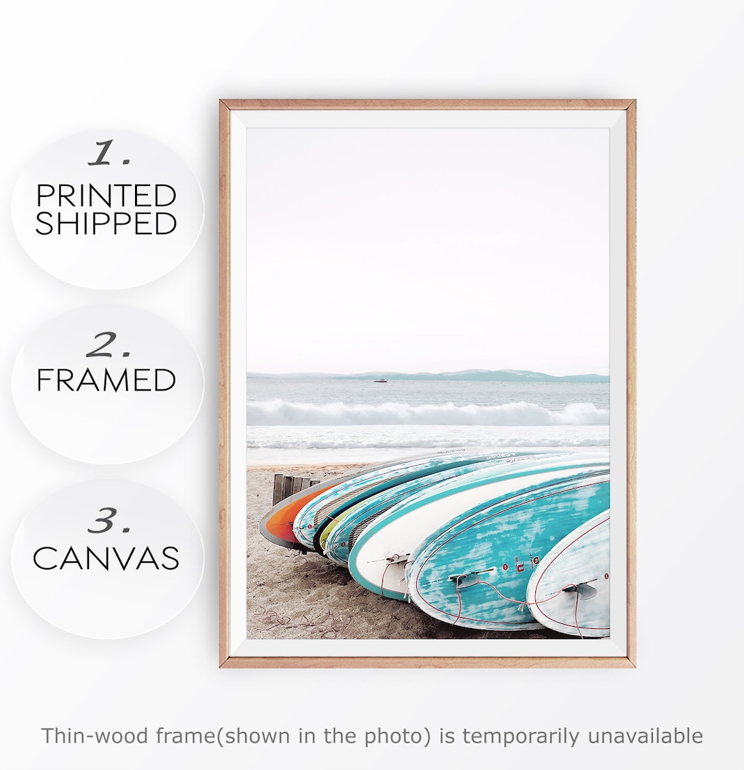 Surfboards Poster Beach Theme Print Surf Board Coastal Summer Sea Life ...