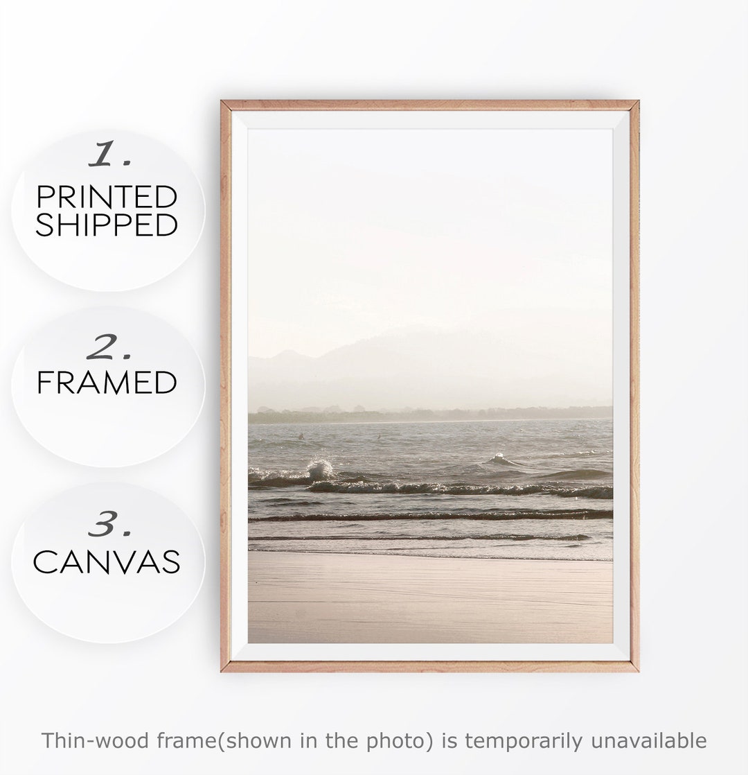 Neutral Beach Art Coastal Ocean Poster Pastel Beach Wall Shoreline ...