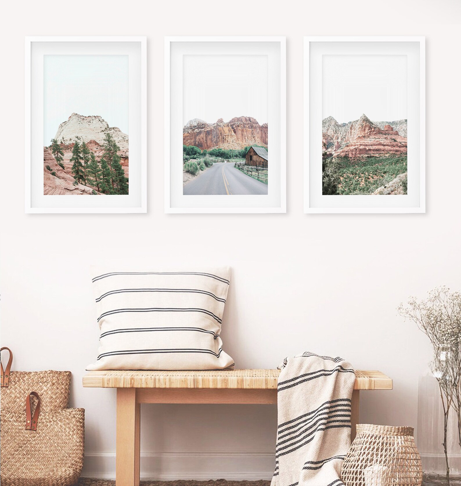Desert Set of 3 Travel Boho Poster Desert Triptych - Etsy