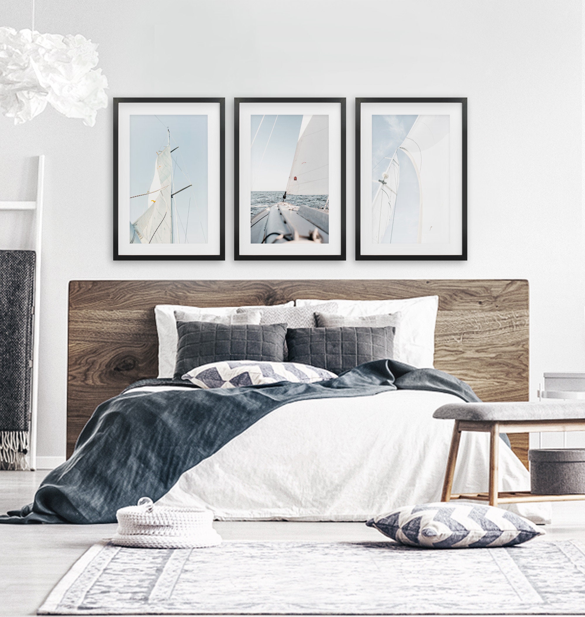 Nautical Boat Print Set of 3: Sailboat Triptych Wall Art - Etsy
