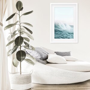 Large Blue Wave Poster Nautical Sea Photo Summer Waves Art Modern ...