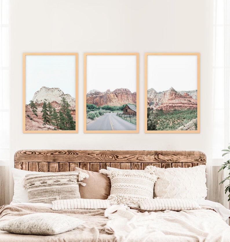 Desert Set of 3 Travel Boho Poster Desert Triptych - Etsy