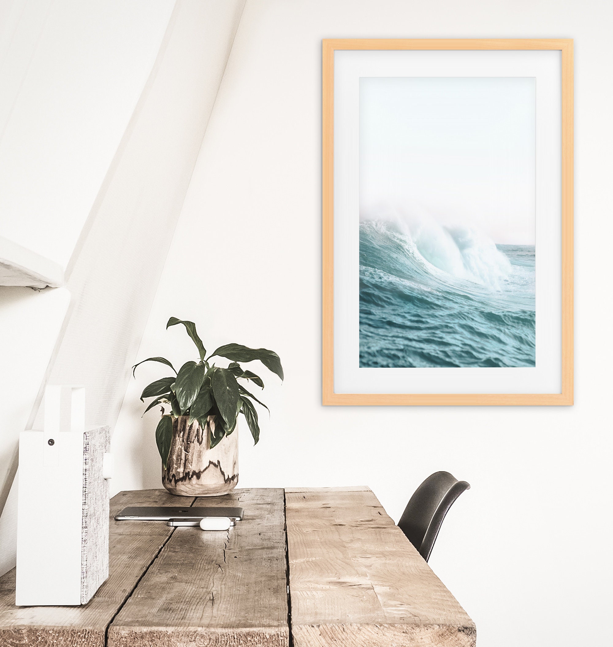 Large Blue Wave Poster Nautical Sea Photo Summer Waves Art - Etsy