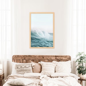 Large Blue Wave Poster Nautical Sea Photo Summer Waves Art Modern ...