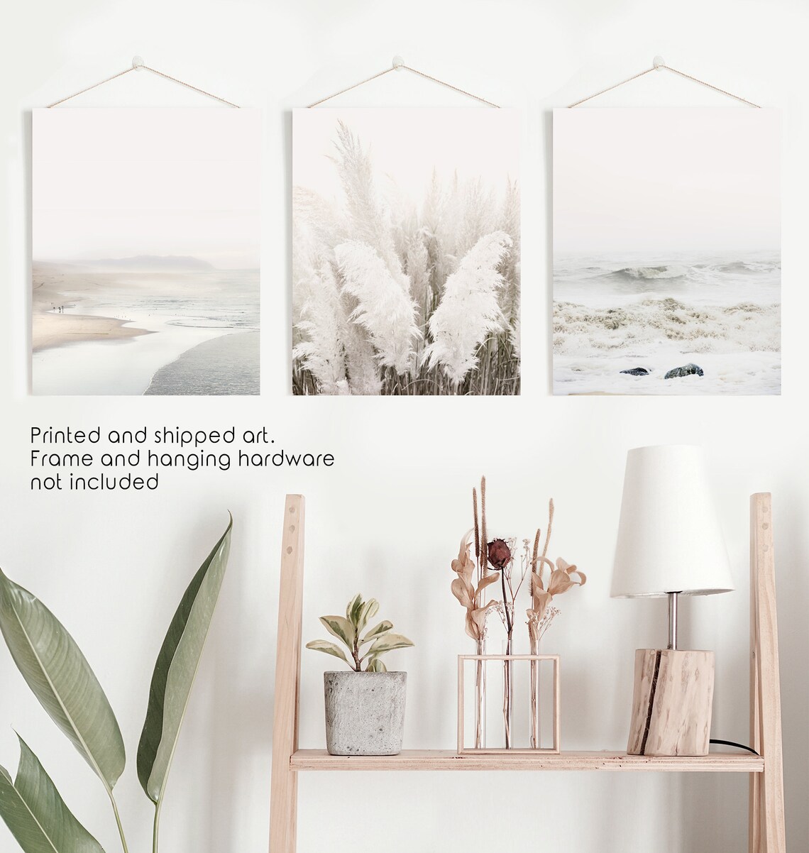 Beach Set of 3 Art Pampas Grass Poster Beach House Decor 3 - Etsy