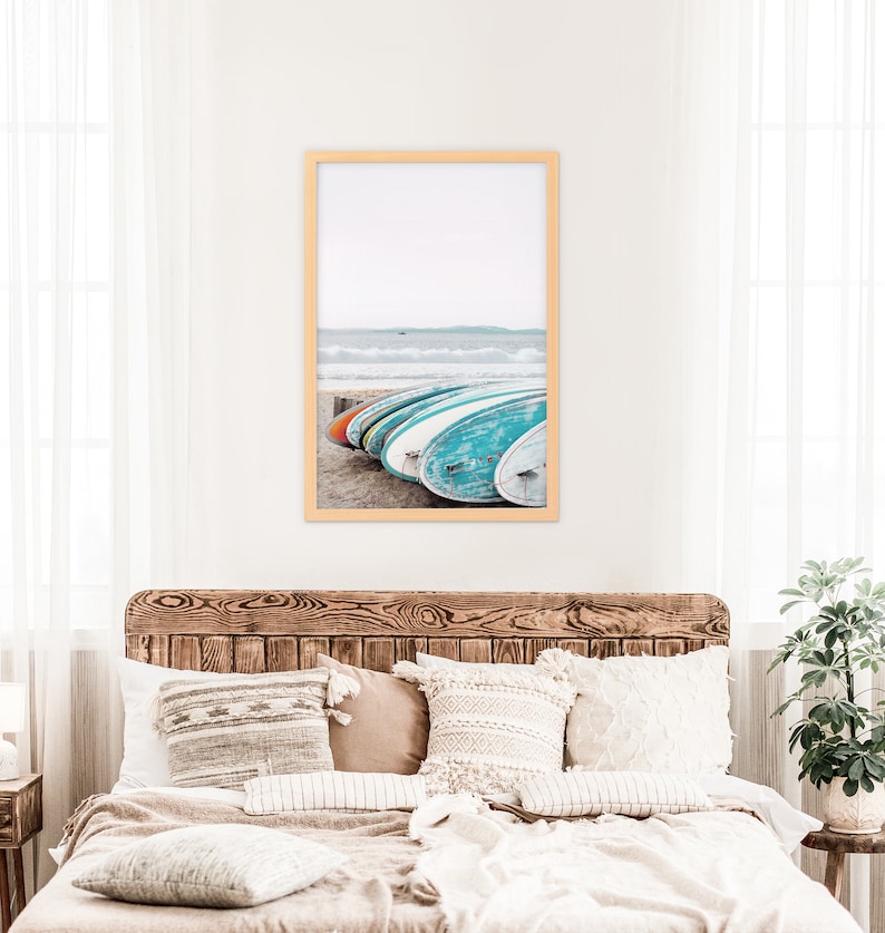 California Surfboard Poster: Beach Theme Coastal Art Print - Etsy
