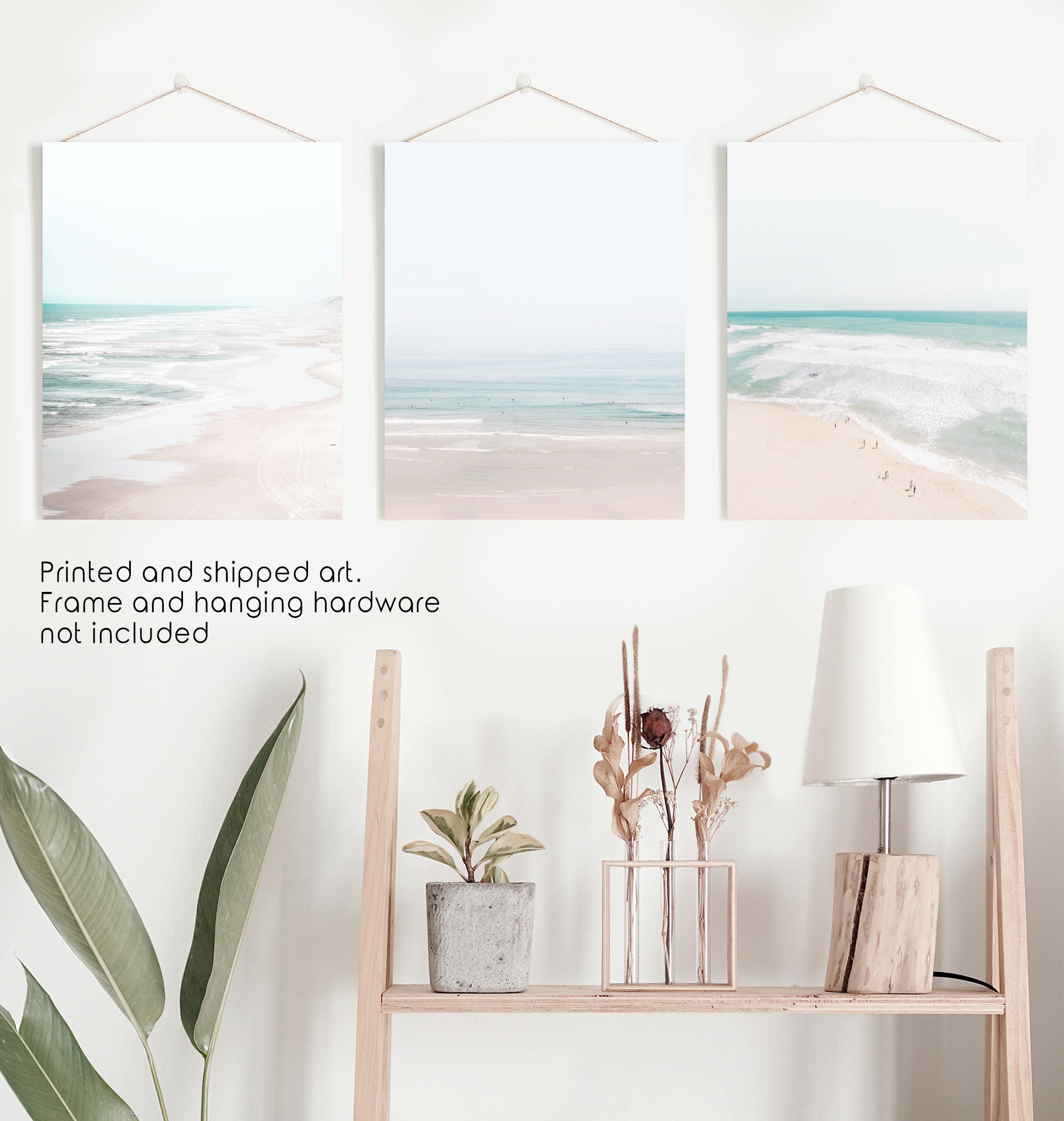 Coastal Beach Photo Prints Set: Neutral Tone Ocean Triptych - Etsy